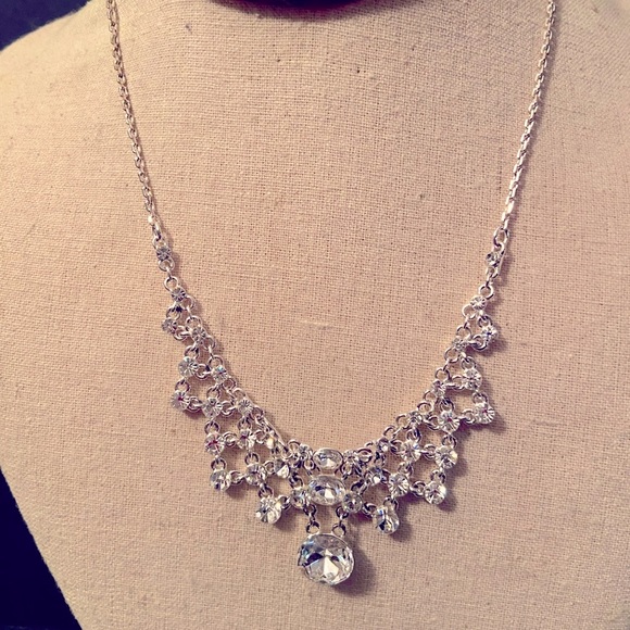 Givenchy | Jewelry | Givenchy Silvertone Clear Crystal Stones Lace ...